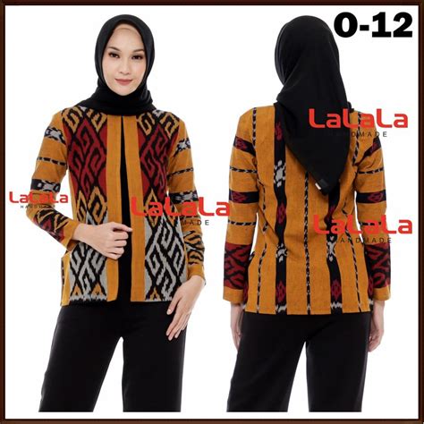 Jual Outer Baju Tenun Atasan Etnik Motif Toraja Papua Lombok Jepara