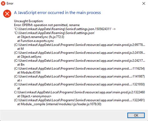 Newly Installed Sonixd Wont Start Javascript Error Uncaught