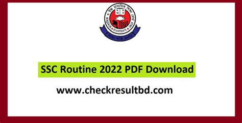 Ssc Routine 2022 Pdf Download