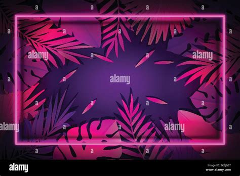 Realistic Neon Lights Lines Background Vector Design Illustration Stock