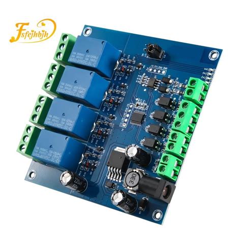 modbus rtu 4 way relay module 7 24v relay module switch rs485 ttl input