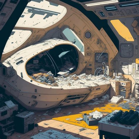 Interior Da Estação Espacial Nave Espacial Futurista Aigenerated Foto