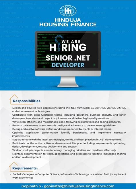 Gopinath Hr On Linkedin Job Opportunity For Dotnet Developer