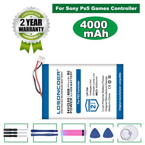 Losoncoer 4000mah Lip1708 For Sony Ps5 Controller Battery Rechargeable