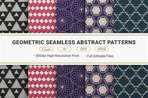 Geometric Seamless Abstract Patterns Graphic By Jundi · Creative Fabrica