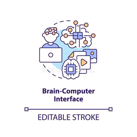 Brain Computer Interface Concept Icon Stock Illustration Illustration