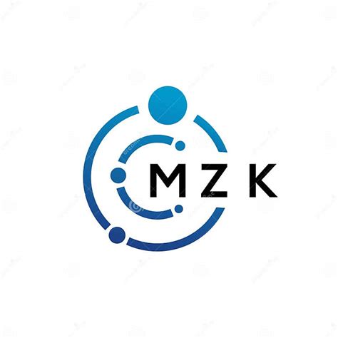 Diseño Del Logotipo De La Tecnología De Letras Mzk En Fondo Blanco Mzk