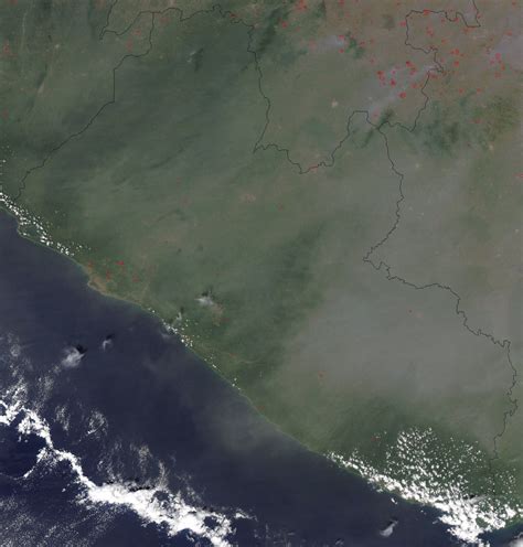 Large Satellite Map Of Liberia Liberia Africa Mapsland Maps Of