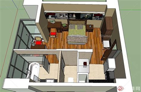 某现代风格住宅室内装饰设计方案su模型60 原创 Sketchup模型库 毕马汇 Nbimer
