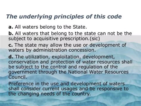 Water Code Of The Philippines 1 Pptx Law