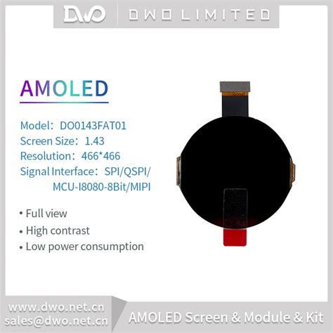 Do0143fat01 Amoled 143 466466 Spi Qspi Mcu Mipi Display Module Stm32