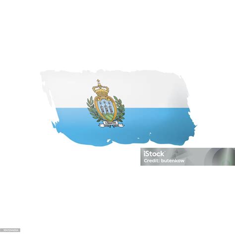 샌 마 리노 플래그 흰색 배경에 벡터 일러스트 레이 션 0명에 대한 스톡 벡터 아트 및 기타 이미지 0명 기 독립 Istock