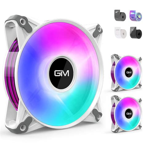 Pwm Rgb Case Fans Gim White 120mm 3 Pack Diy Pc India Ubuy