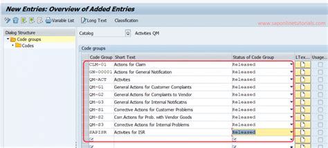 How To Define Code Groups In Sap Qm Sap Tutorials