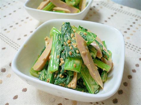 小松菜と魚肉ソーセージのカレーマヨ和え レシピ・作り方 By うみ 楽天レシピ
