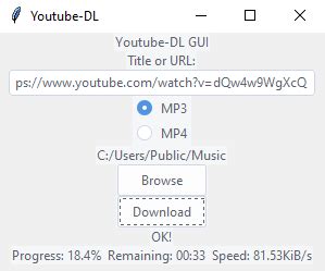 GitHub Reiluk YoutubeDLGUI A Simple GUI For Youtube Dl Using Tkinter