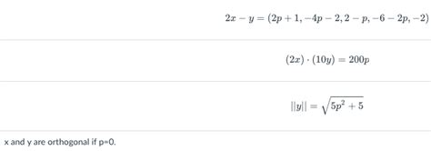 solved given x p 2p 1 3 1 and y 1 2 p 2p 0 are two