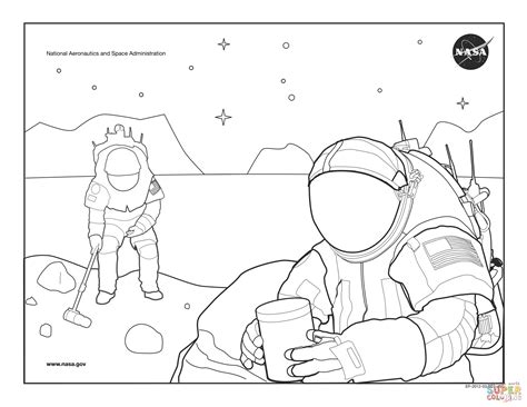 Moon EVA Extravehicular Activity Coloring Page Free Printable Coloring Pages