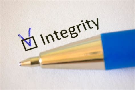 Premium Photo Questionnaire Blue Pen And The Inscription INTEGRITY With Check Mark On The