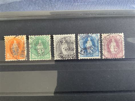 Briefmarken Schweiz Stehende Helvetia 66D 71D O Kaufen Auf Ricardo