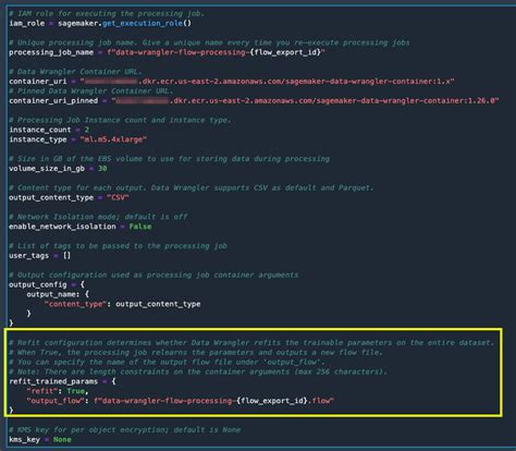 Refit Trained Parameters On Large Datasets Using Amazon Sagemaker Data Wrangler Artificial