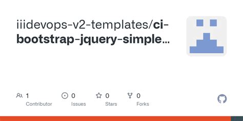 GitHub Iiidevops V2 Templates Ci Bootstrap Jquery Simple Web