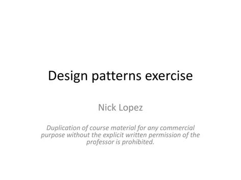 PPT Design Patterns Exercise PowerPoint Presentation Free Download ID 2680928