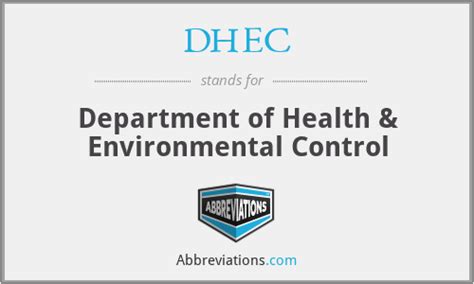 What Does Dhec Stand For