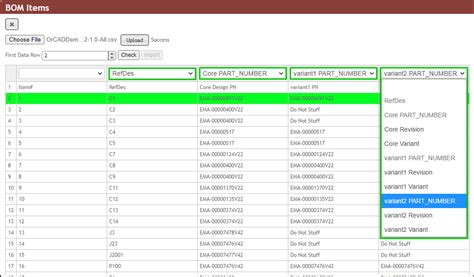 Import Parts Into A Bom