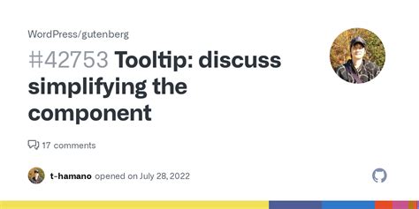 tooltip discuss simplifying the component · issue 42753 · wordpress