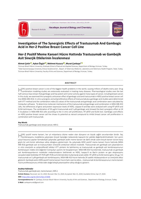 Pdf Investigation Of The Synergistic Effects Of Trastuzumab And