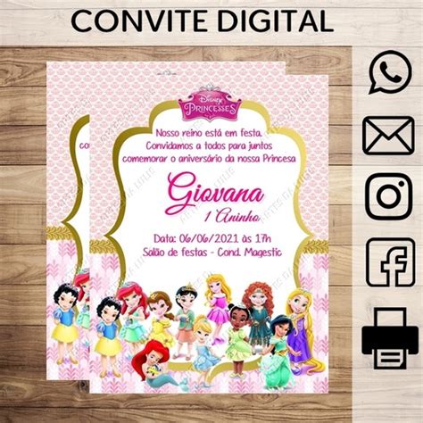 Convite Digital Princesas Disney Baby no Elo7 Ateliê Artes da Lulis