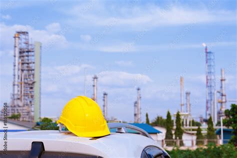 Helmet On The Roof Of Caroil Refinery Plantoil Tank And Oil Storage
