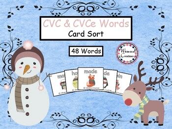 CVC And CVce Word Sort Winter Edition Distance Learning TPT
