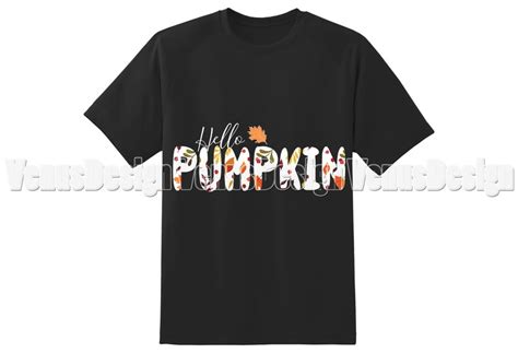 Hello Pumpkin Fall Pattern Editable Shirt Design Buytshirtdesigns
