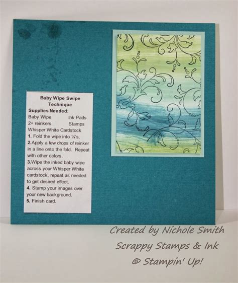 Scrappy Stamps Ink Baby Wipe Swipe Technique