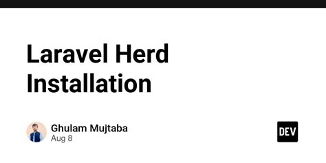 Laravel Herd Installation Dev Community