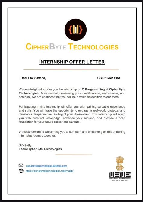 Internship Cipherbyte Cprogramming Career Learning Lav Saxena