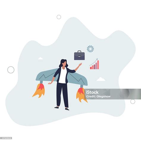 직장에서의 성공 경력 성장 또는 비즈니스 개발 촉진에 대한 야망 또는 열망 기업가는 새로운 시작 프로젝트 개념을 시작합니다 캐릭터 라이프 개념에 대한 스톡 벡터 아트 및