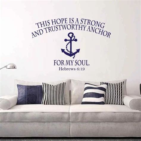 Bible Verse Wall Decal Hope Anchors The Soul Hebrews 6 19 Wall Decals