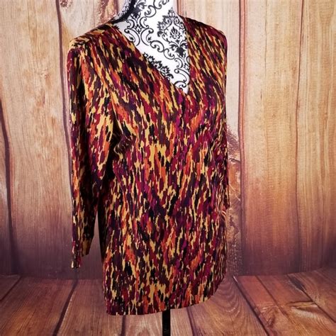 Susan Graver Tops Susan Graver Womens Red V Neck Blouse Poshmark