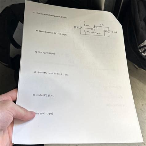 4 Consider The Following Circuit 125 Pts A Sketch Chegg