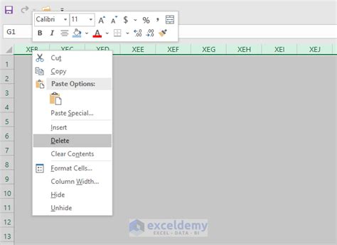 How To Delete Infinite Columns In Excel 4 Methods Exceldemy