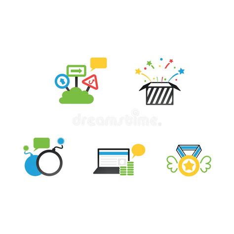 Assorted Laptops With Coloured Screens Stock Illustration