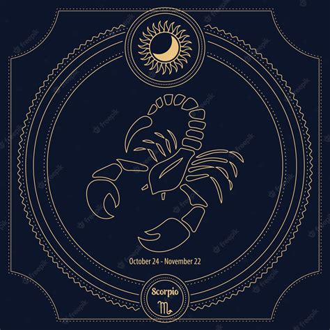 Signo Del Zodiaco Escorpio Signo Astrológico Del Horóscopo En Un Marco
