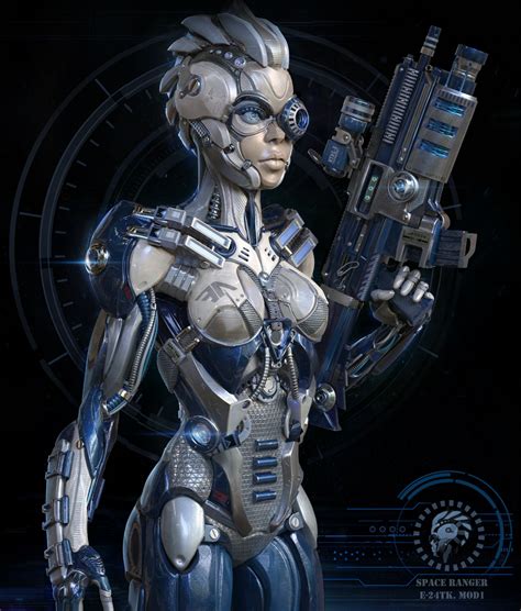 Artstation Space Ranger Mod1 Blue Liudmila Kirdiashkina Cyborg