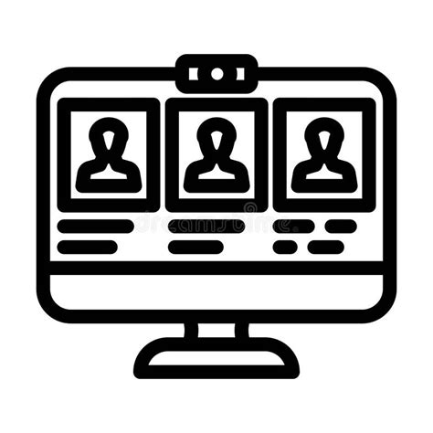 Virtual Classroom Online Learning Platform Line Icon Vector