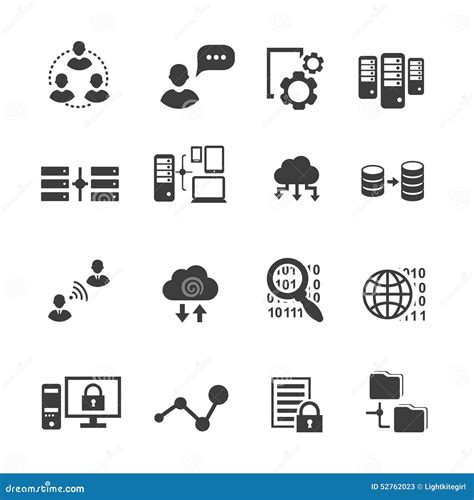 Big Data Icon Set Analytics Cloud Computing Stock Illustration