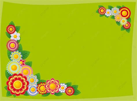 The Figure Representing A Framework Of Multicolored Background Flowers On A Green Background
