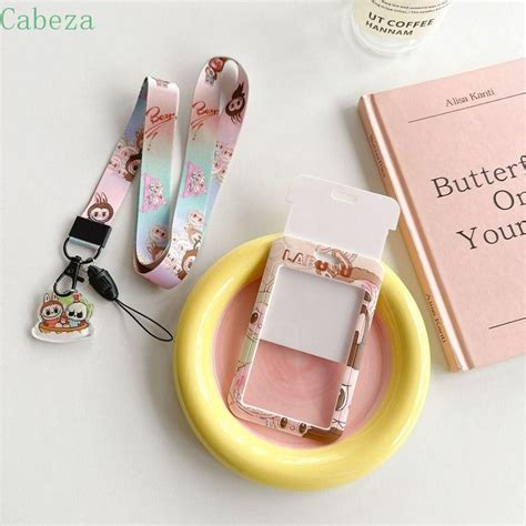 Cabeza Labubu Time Bus Card Holder With Keychain Pendant Protective
